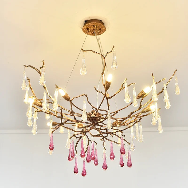 Akari Tree Branch Tear drop Chandelier Lighting
