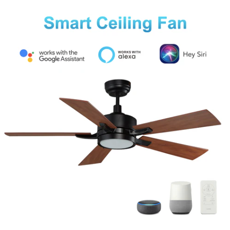 APPLETON 56 inch 5-Blade Smart Ceiling Fan with LED Light Kit & Remote ...