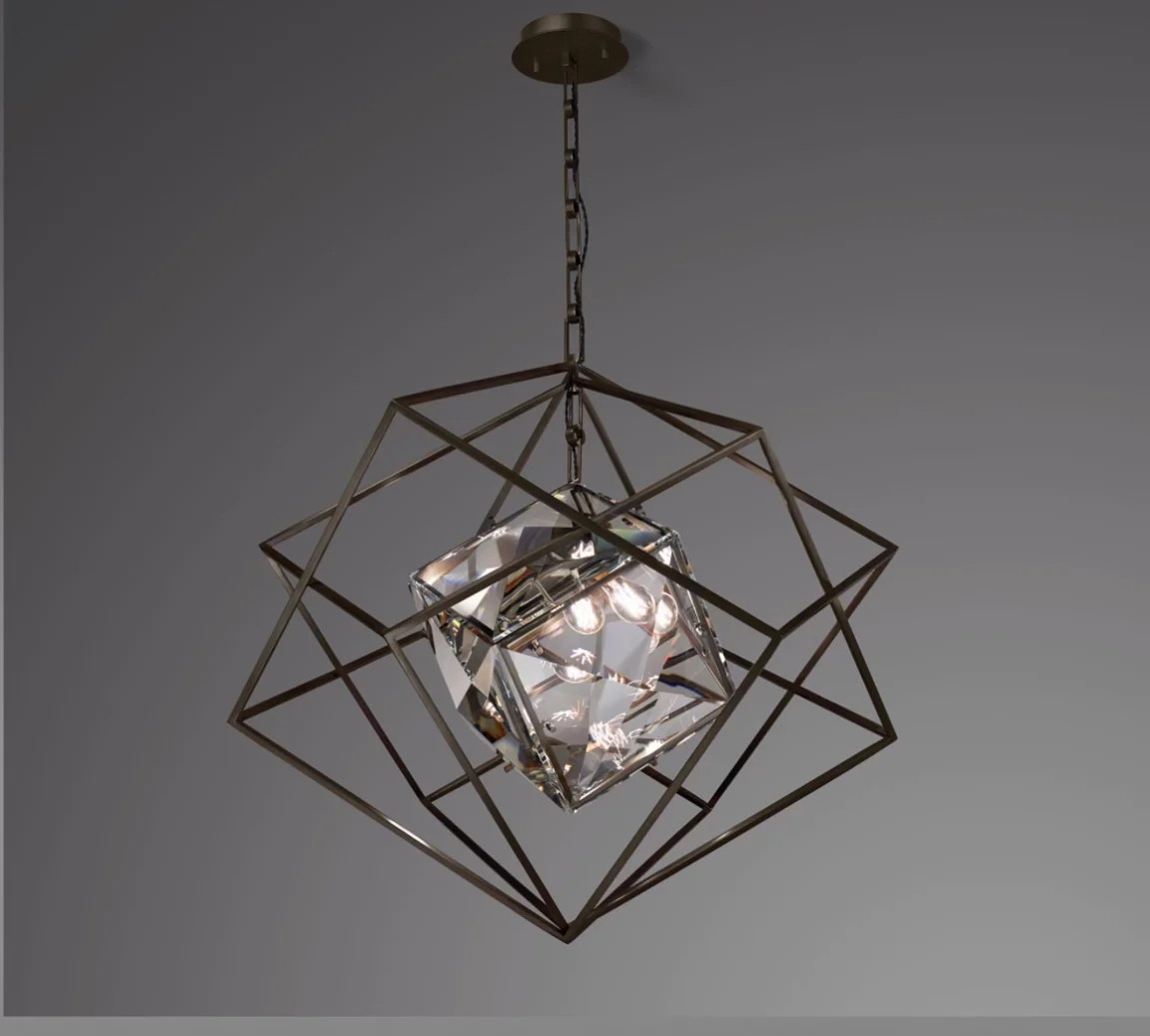 Rubik's Cube Crystal Pendant Light