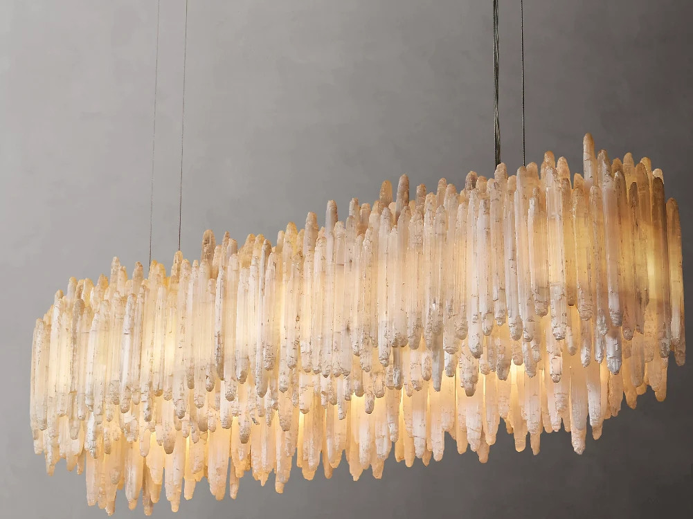 Selenite Rectangular Chandelier 54"L