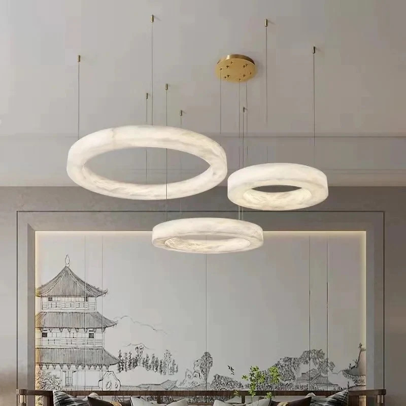 Akari Marble Ring Chandelier Lighting-1