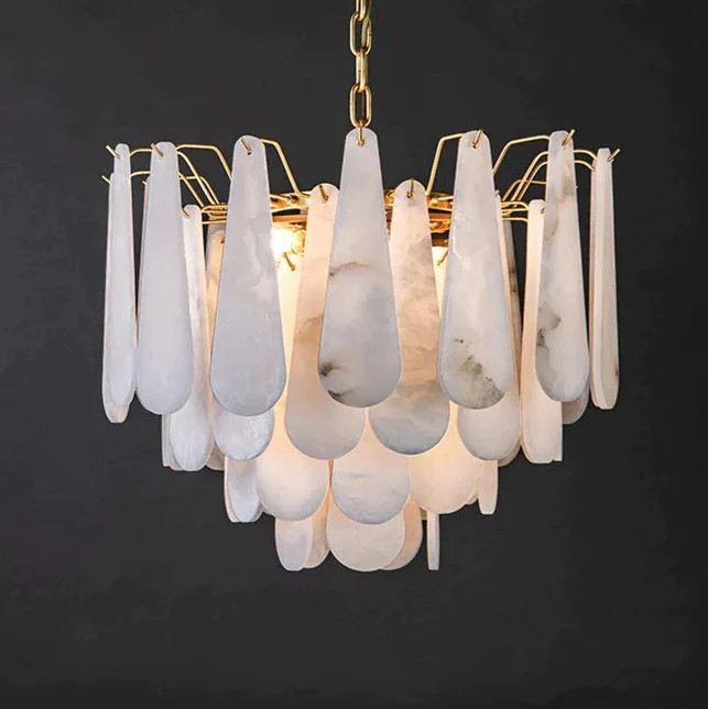 Spanish Alabaster Foyer Chandelier Lighting