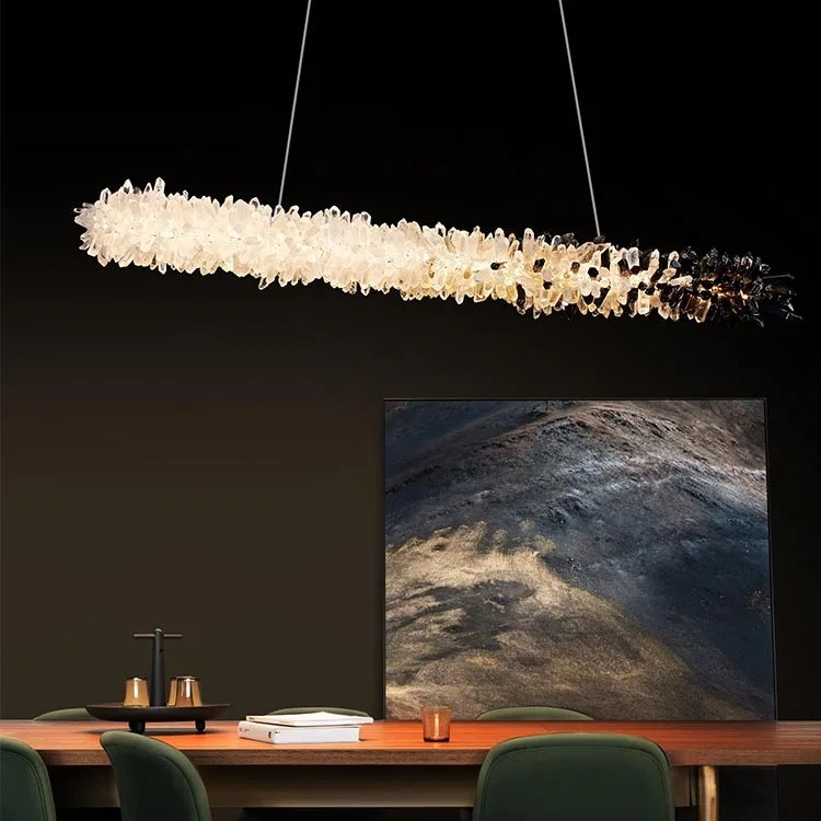 Quartz Crystal Linear Pendant Light