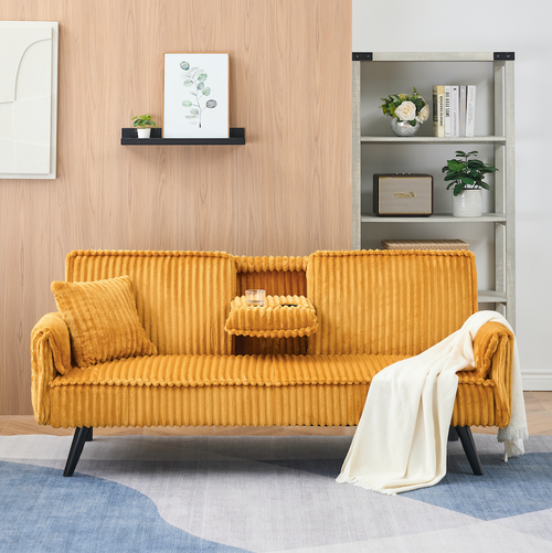 Minimalist Style Straight-Line Corduroy Sofa Suitable For Sitting And ...