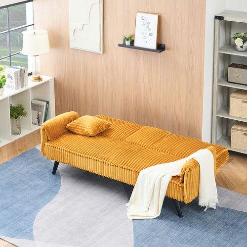 Minimalist Style Straight-Line Corduroy Sofa Suitable For Sitting And ...