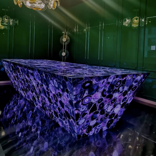 Gemstone Crystal Fluorite Quartz Stone Bar Counter