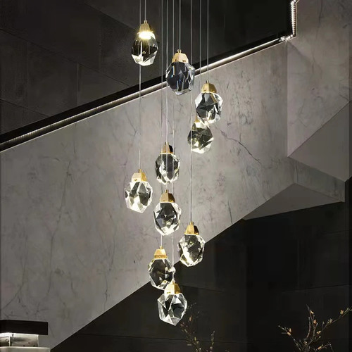 Geometric Irregular Cut Crystal Chandelier Lighting