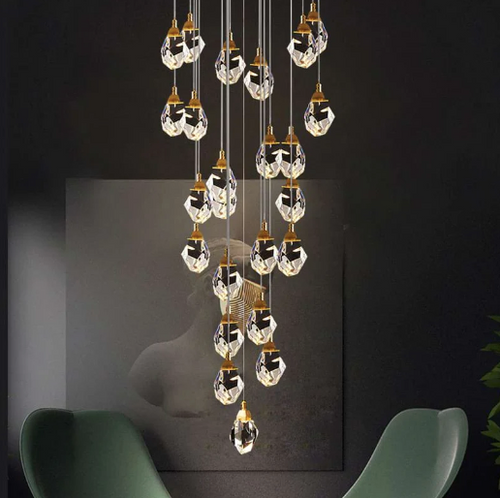 Geometric Irregular Cut Crystal Chandelier Lighting