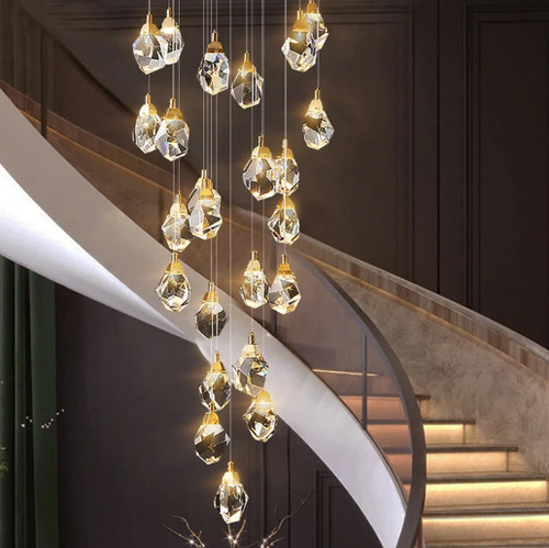Geometric Irregular Cut Crystal Chandelier Lighting