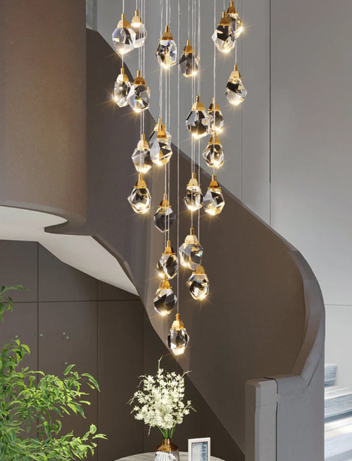 Geometric Irregular Cut Crystal Chandelier Lighting