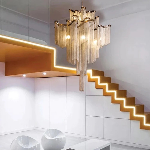 Silver Chain Loft Chandelier