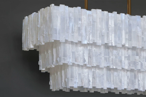 Selenite Rectangular Chandelier