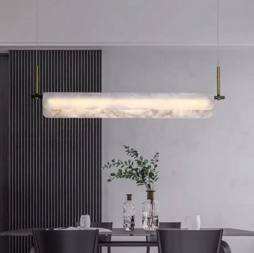 Alabaster Art Linear Ceiling Pendant Light