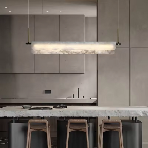 Alabaster Art Linear Ceiling Pendant Light