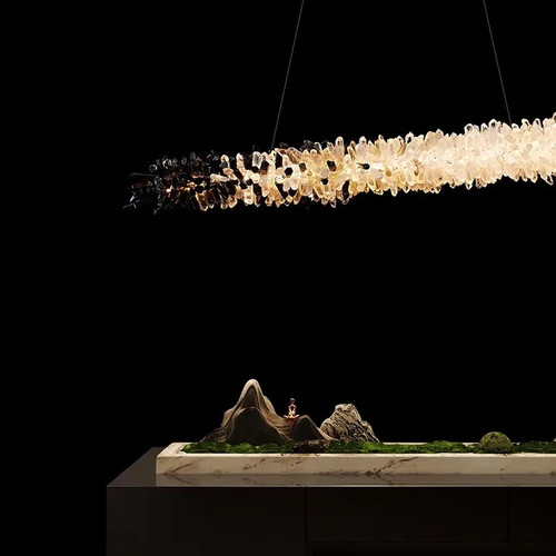 Quartz Crystal Linear Pendant Light