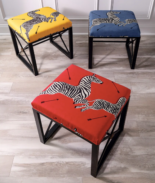 Scalamandre Maison Steel Accent Stool