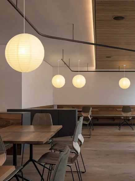 Rice Paper Round Pendant Lamp