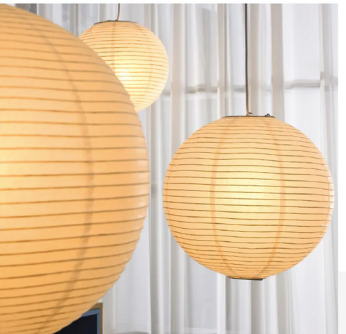 Rice Paper Round Pendant Lamp