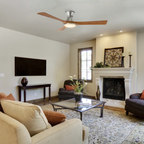 ROYCE 52 inch 3-Blade Flush Mount Ceiling Fan with LED Light Kit ...