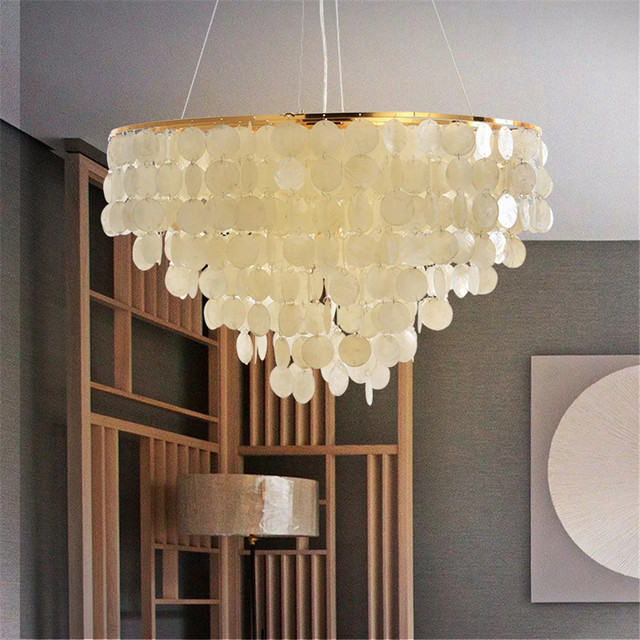 Akari Capiz Shell Ceiling Light Fixture