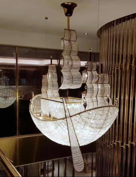 Crystal Boat Chandelier Lighting