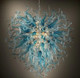 Luxury Italian Blue Color Hand Blown Chandelier