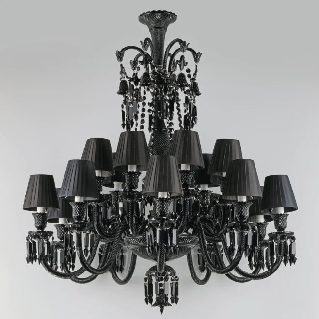 18 Lights Black Baccarat Crystal Lighting | Akari Lanterns