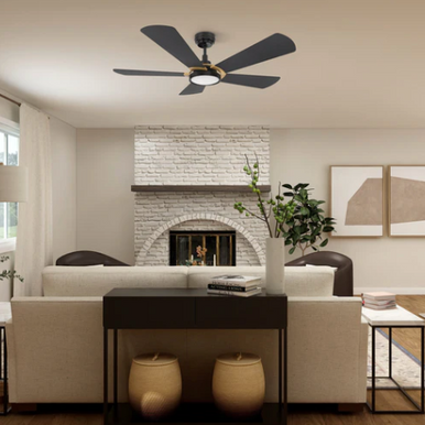 BRISA 52 inch 5-Blade Smart Ceiling Fan with LED Light Kit & Remote ...