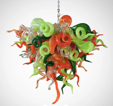 Handmade Blown Art Glass Chandelier Lighting