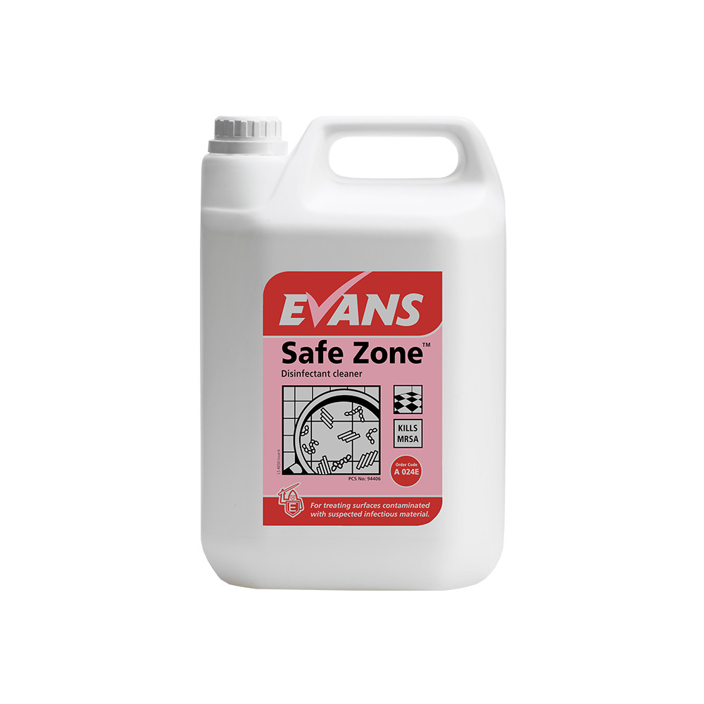 Evans Safe Zone Plus Virucidal Disinfectant Cleaner 5Ltr - IPA Supplies