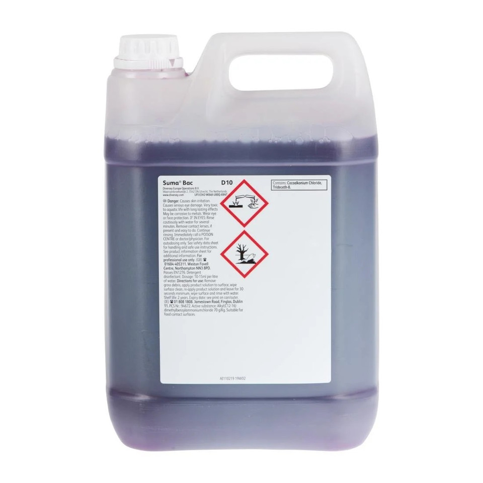 Suma Bac D10 All Purpose Cleaner Sanitiser 5Ltr Concentrate - IPA Supplies