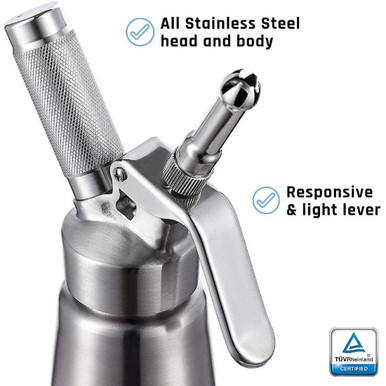 ICO Stainless Steel Whipped Cream Dispenser Silver 500ml CH037 - IPA ...