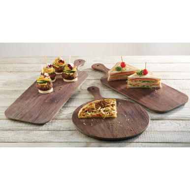 APS Oak Effect Round Handled Pizza Paddle Board 300mm GN560 - IPA Supplies