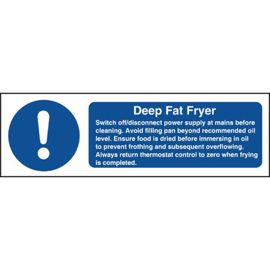 Vogue Deep Fat Fryer Safety Sign W198 - IPA Supplies
