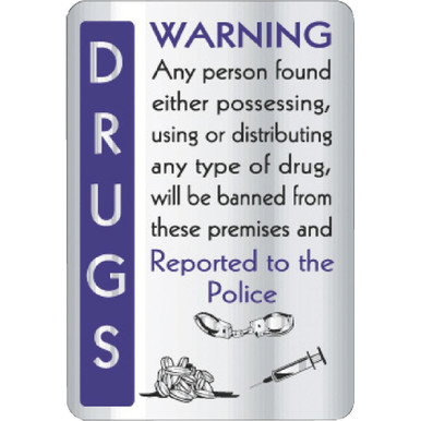 Vogue Drugs Warning Sign W325 - IPA Supplies