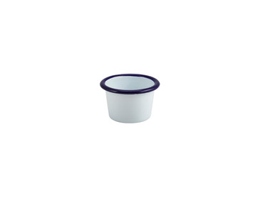 Enamel Ramekin White with Blue Rim 7cm Dia 90ml/3.2oz 12 Pack - IPA ...