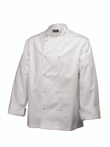 Basic Stud Jacket (Long Sleeve) White XXL Size - IPA Supplies