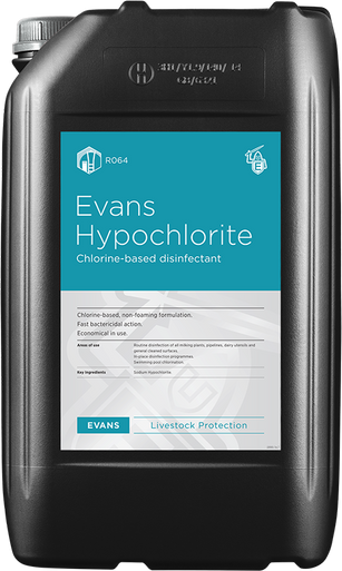 Evans Hyprochlorite Chlorine Based Disinfectant 25Ltr