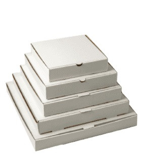 Plain Pizza Box 14 Inch White Cardboard