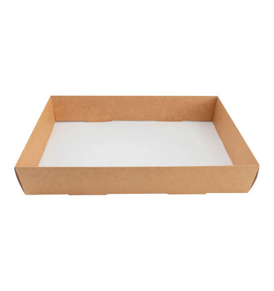 Colpac Kraft Medium Platter Base 402 x 260 x 82.5mm 25 Pack - IPA Supplies