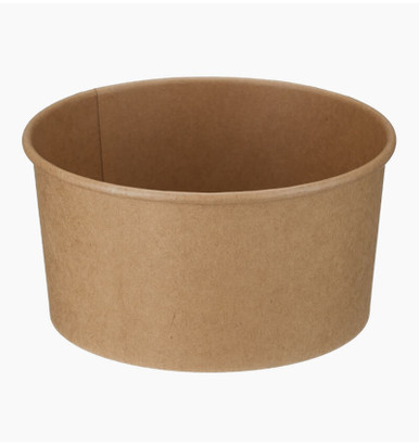 50 Pack Compostable Round Kraft Takeaway Containers 149mm Wide 1000ml ...