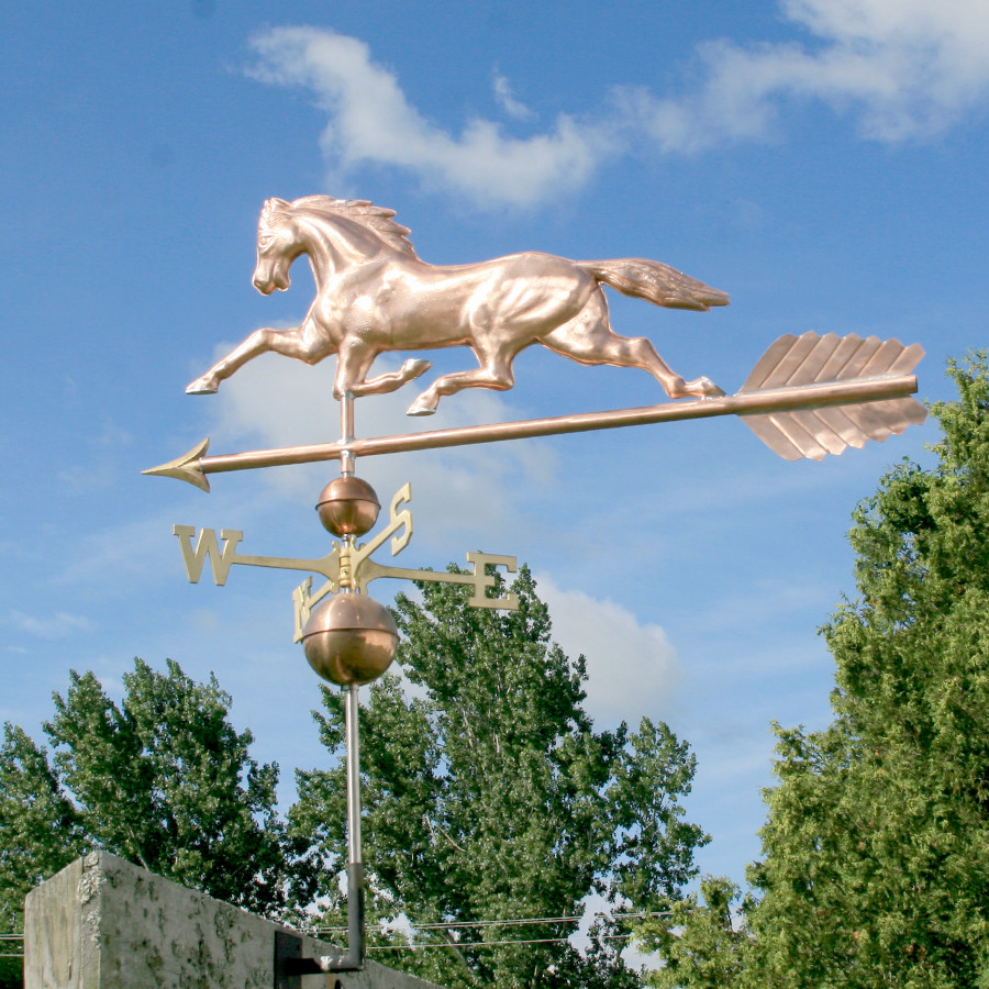 Copper Large Running Horse Weathervane - USA