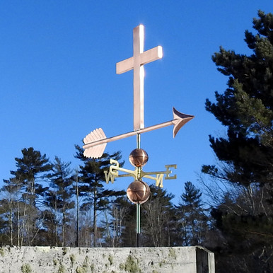 Large Cross weathervane - Handmade in USA