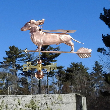 Copper Super Dachshund weathervane - Made in USA