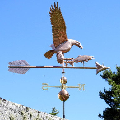 Grand Eagle and Salmon Weathervane - Made in USA