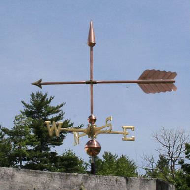 Copper Large Handsome Arrow Weathervane - Handmade in USA
