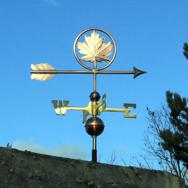 Copper Maple Leaf weathervane - Handmade in USA