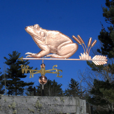 Copper Frog weathervane - Handmade in USA