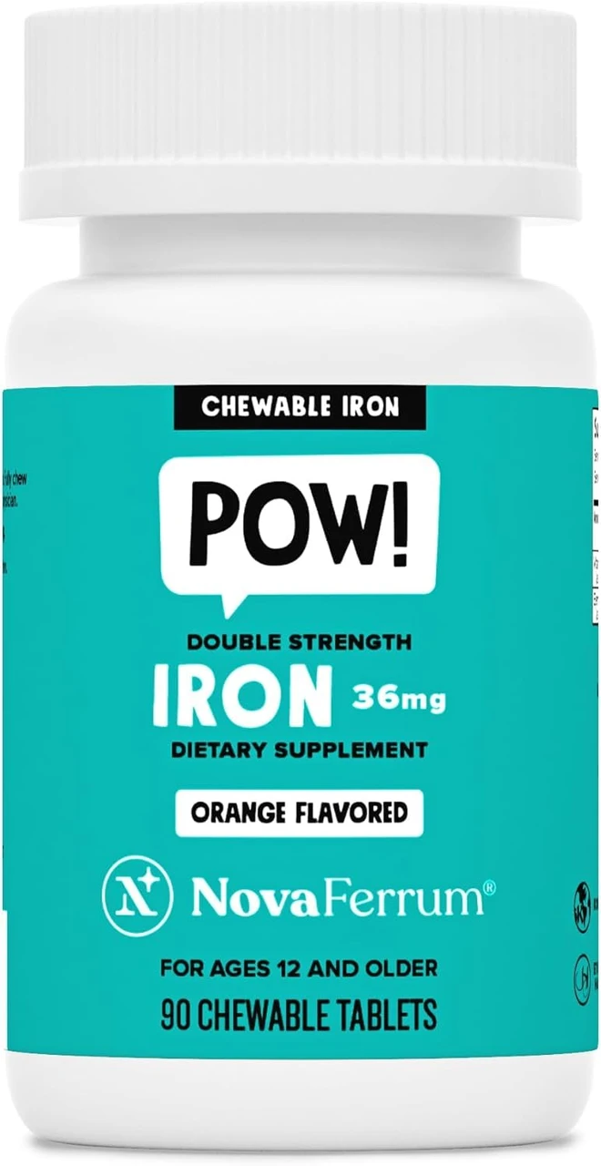 NovaFerrum Pow | Chewable Iron Supplement for Kids & Adults Ages 12 and ...