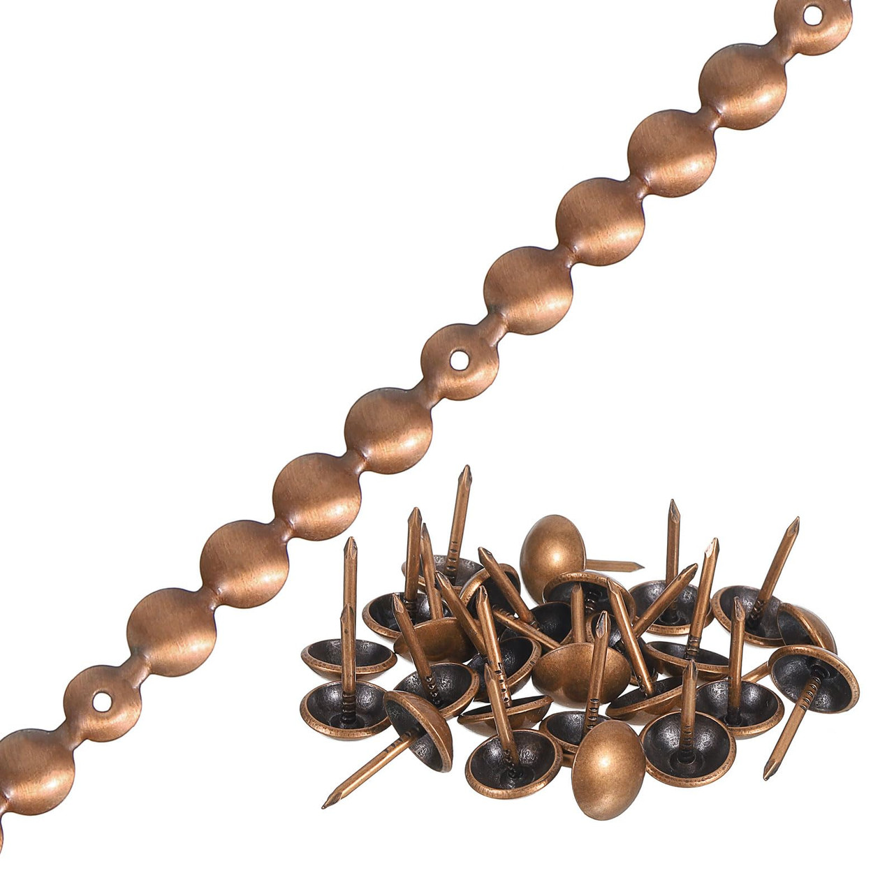 uxcell Upholstery Tacks Strip, 1Meter Copper Glossy Decorative Nail ...